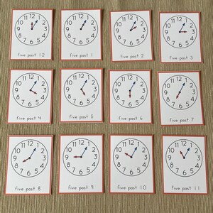 Telling Time Cards Second Level Words. Montessori Printable Clock ...