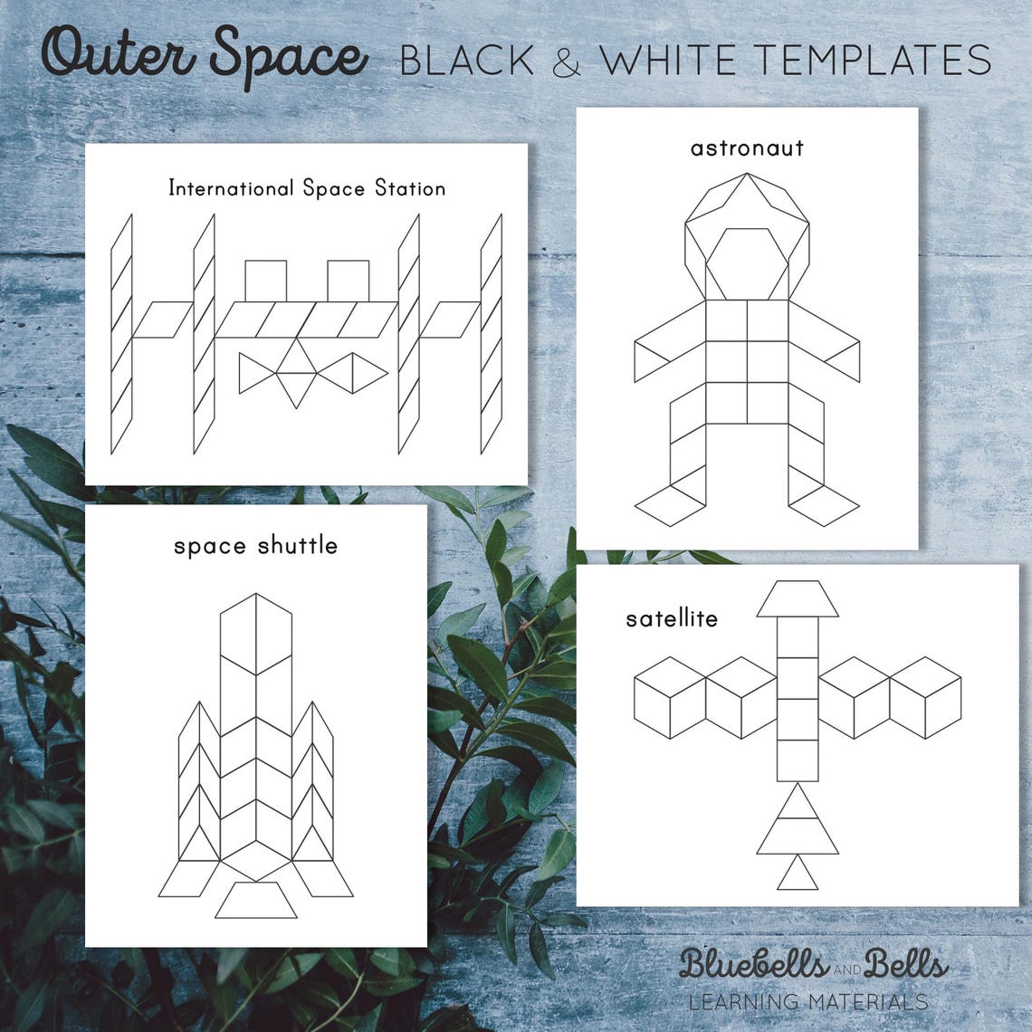 Outer Space Pattern Blocks Templates. Solar System Preschool and ...
