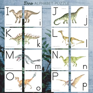 Dinosaur Puzzle Alphabet. Toddler Printable Letter Busy Book. - Etsy