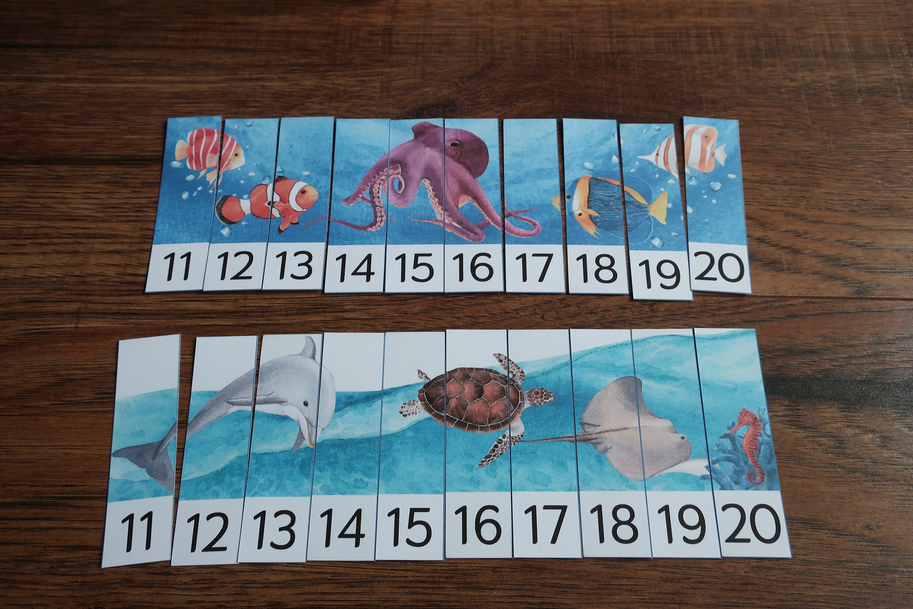 Ocean Preschool Printable Number Sequence 11-20 Puzzle. - Etsy