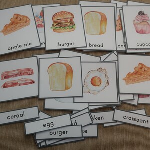 Montessori Printable Food 3 Part Cards. Preschool and Kindergarten ...