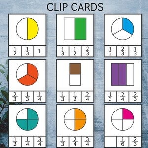 Fractions Preschool and Kindergarten Activities 1-6. Montessori 3-part ...