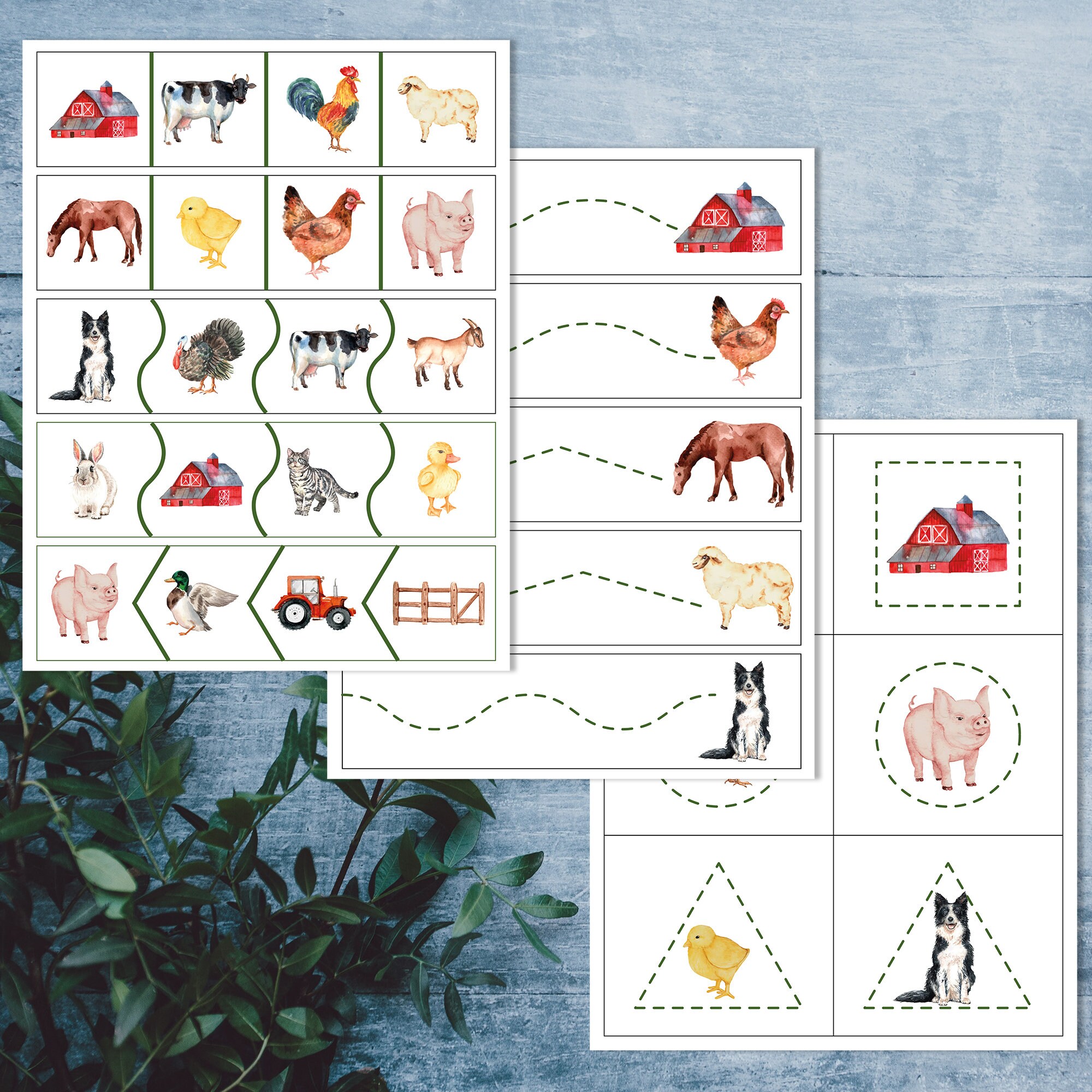 Farm Animal Cutting Strips. Preschool Scissor Practice - Etsy Canada