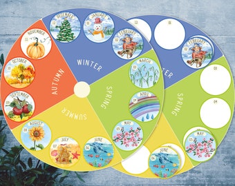 Months of the Year Wheel and Seasons Wheel Printable Circle Time ...