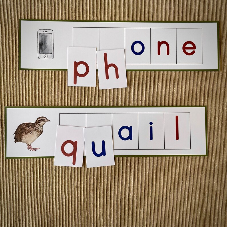 Montessori Moveable Alphabet Digraph Cards. Phonics Printable Activity ...