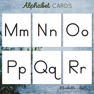 Printable Alphabet Cards. Simple Letter Flash Cards. ABC Minimalist ...