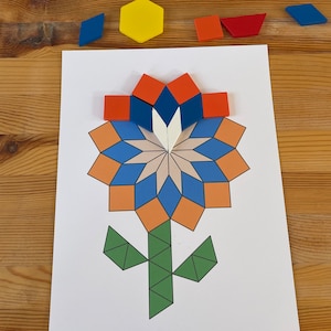 Flowers Pattern Blocks Templates. Spring Preschool and Kindergarten ...