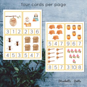 Honeybee Count and Clip Cards 1-10. Preschool Insect Math Printable ...