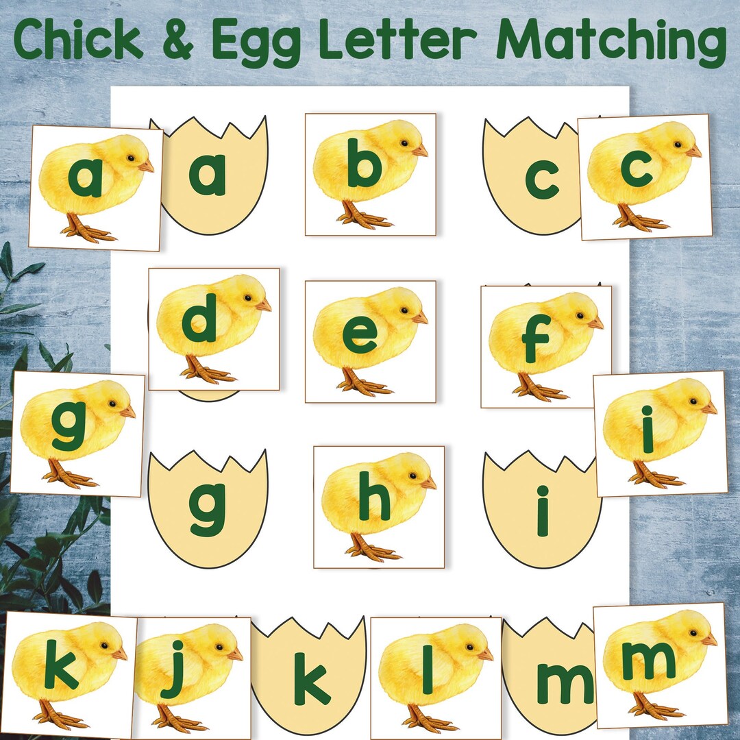 Spring Preschool Printable Letter Matching Chick and Egg. Easter ...
