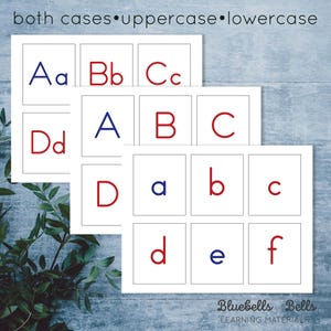 Montessori Alphabet Cards Printable. Letter Flash Cards Digital ...