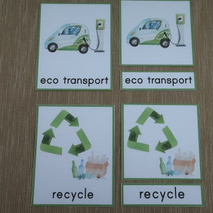 Earth Day Montessori 3 Part Cards. Ecology Vocabulary Cards. Preschool ...
