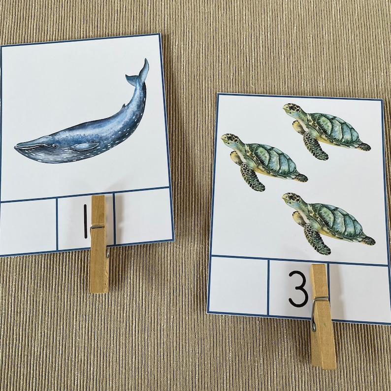 Special Education Errorless Count and Clip Cards 1-10 Ocean. - Etsy