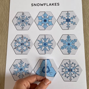 Montessori Preschool Winter Printable Snowflake Symmetry Activity ...