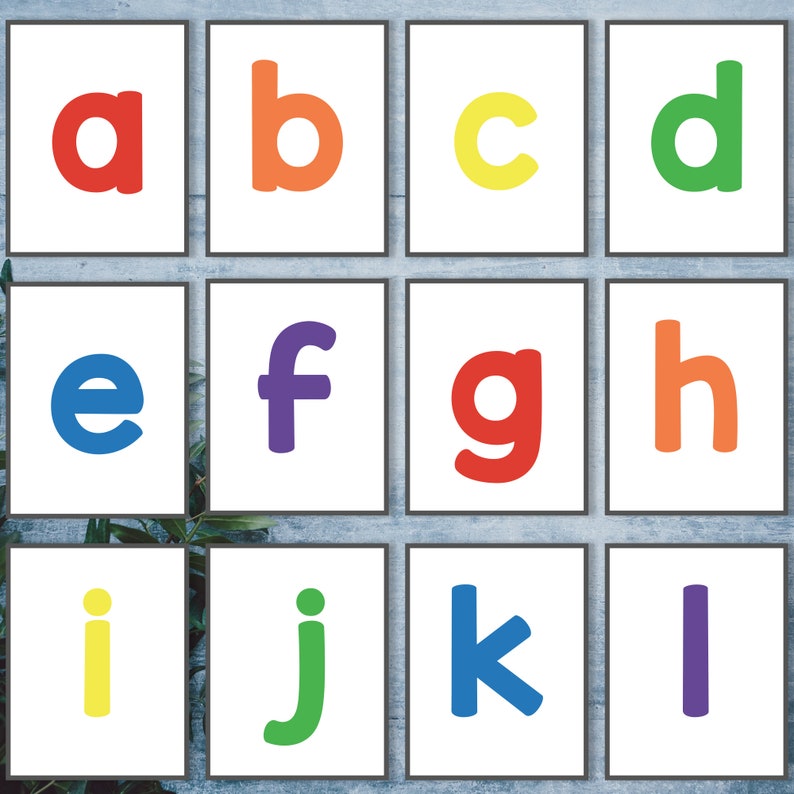 Alphabet Cards. Rainbow Letter Flash Cards Printable. Toddler - Etsy