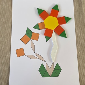 Flowers Pattern Blocks Templates. Spring Preschool and Kindergarten ...
