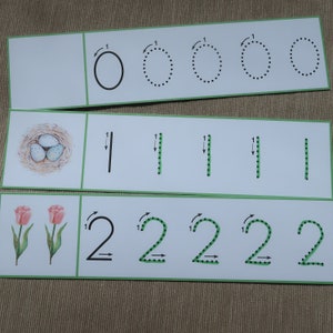 Spring Printable Number Tracing Strips. Spring Preschool and ...