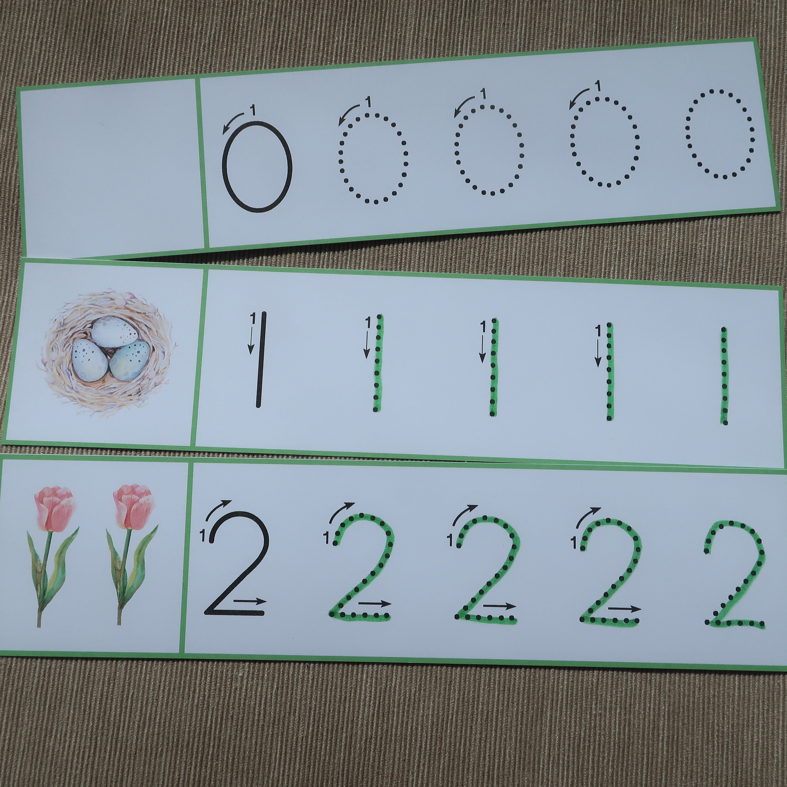 Spring Printable Number Tracing Strips. Spring Preschool and ...