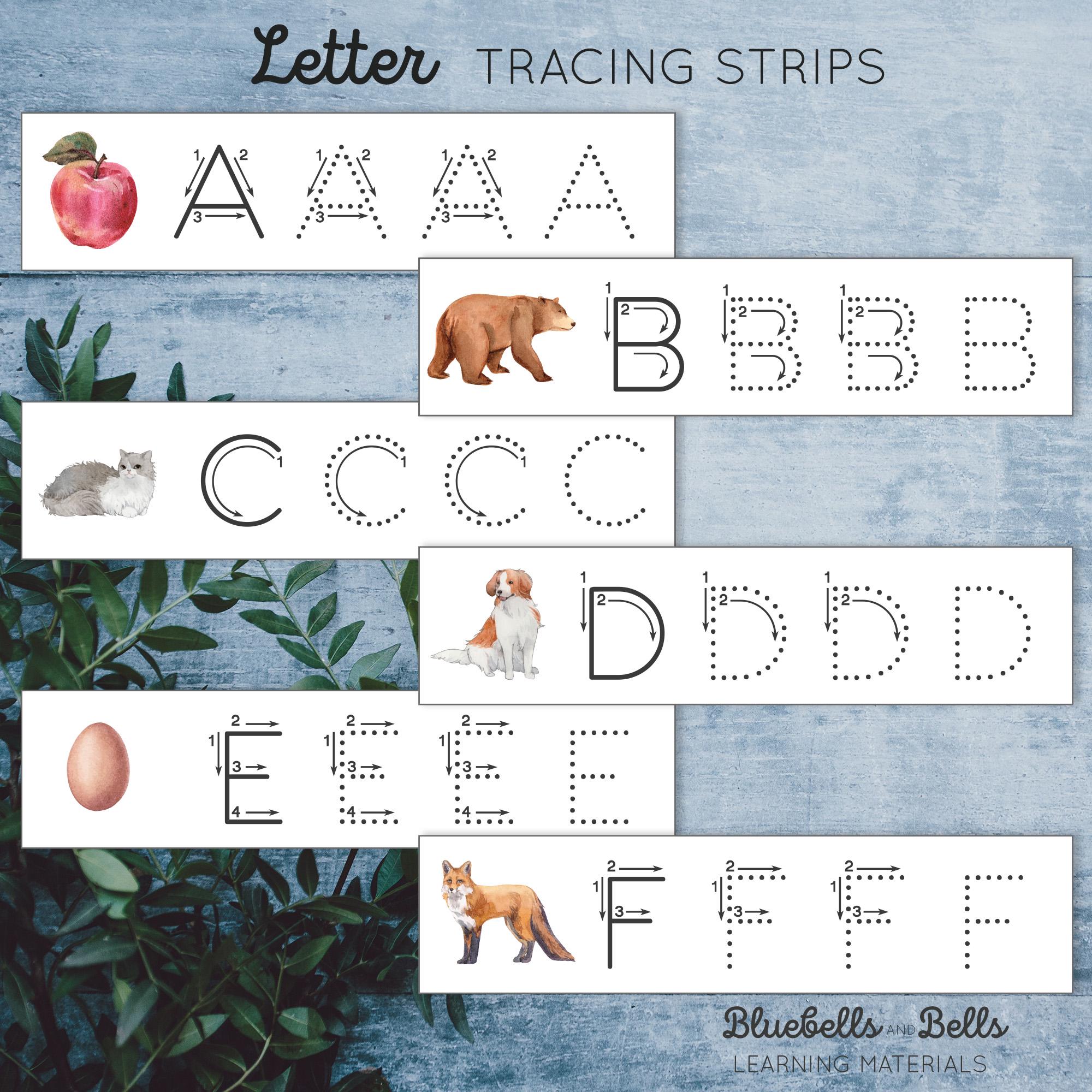 Letter Tracing Printable. Alphabet Tracing Worksheets. Preschool and ...