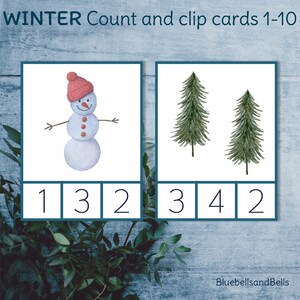 Winter Preschool Printable Count and Clip Cards. Christmas Kids ...
