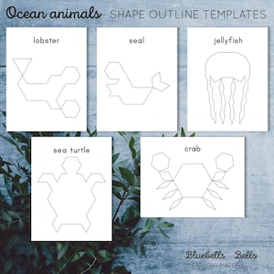Ocean Animals Pattern Blocks Templates. Preschool and Kindergarten ...