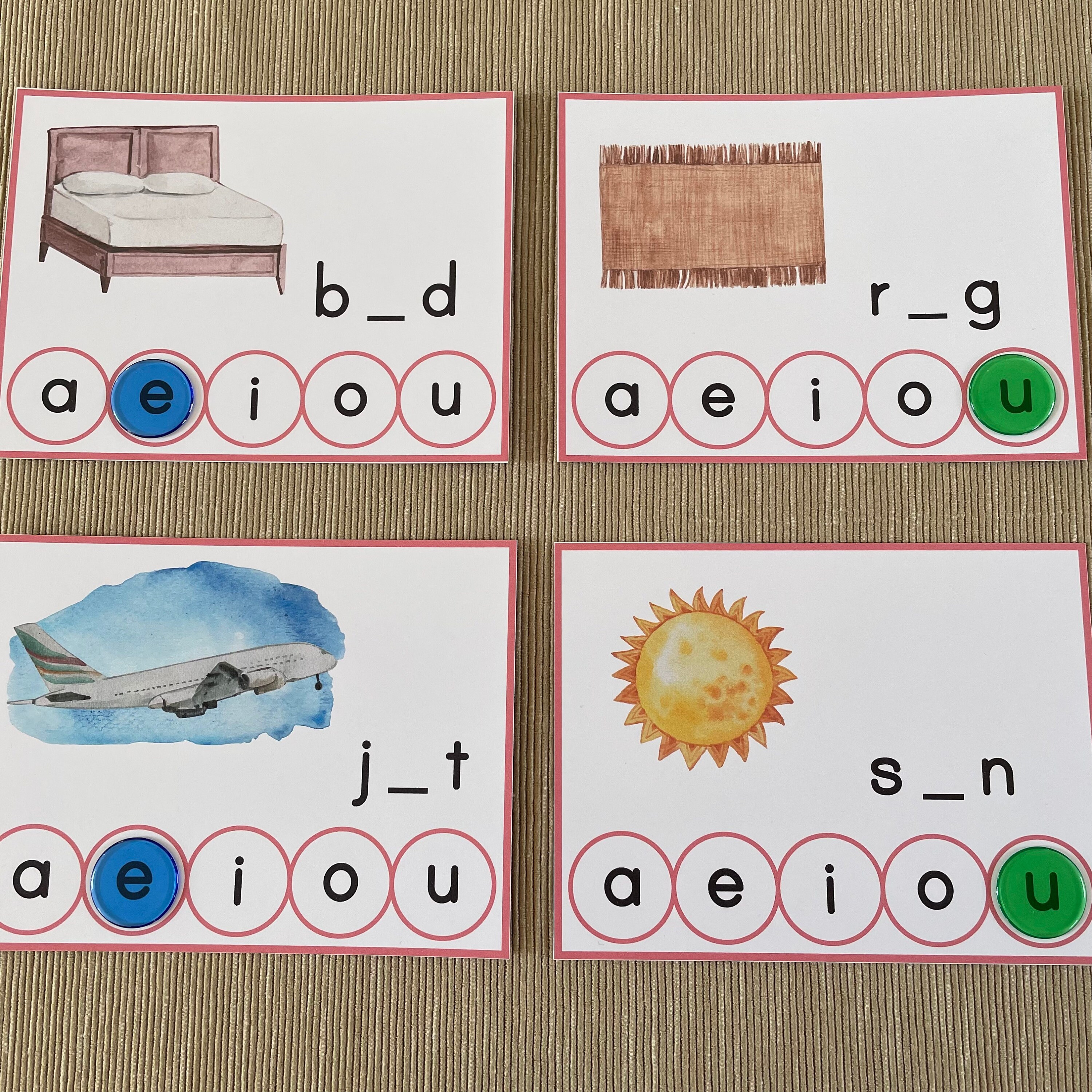 Montessori Phonics Printable CVC Word Clip Cards Middle Sound. - Etsy UK