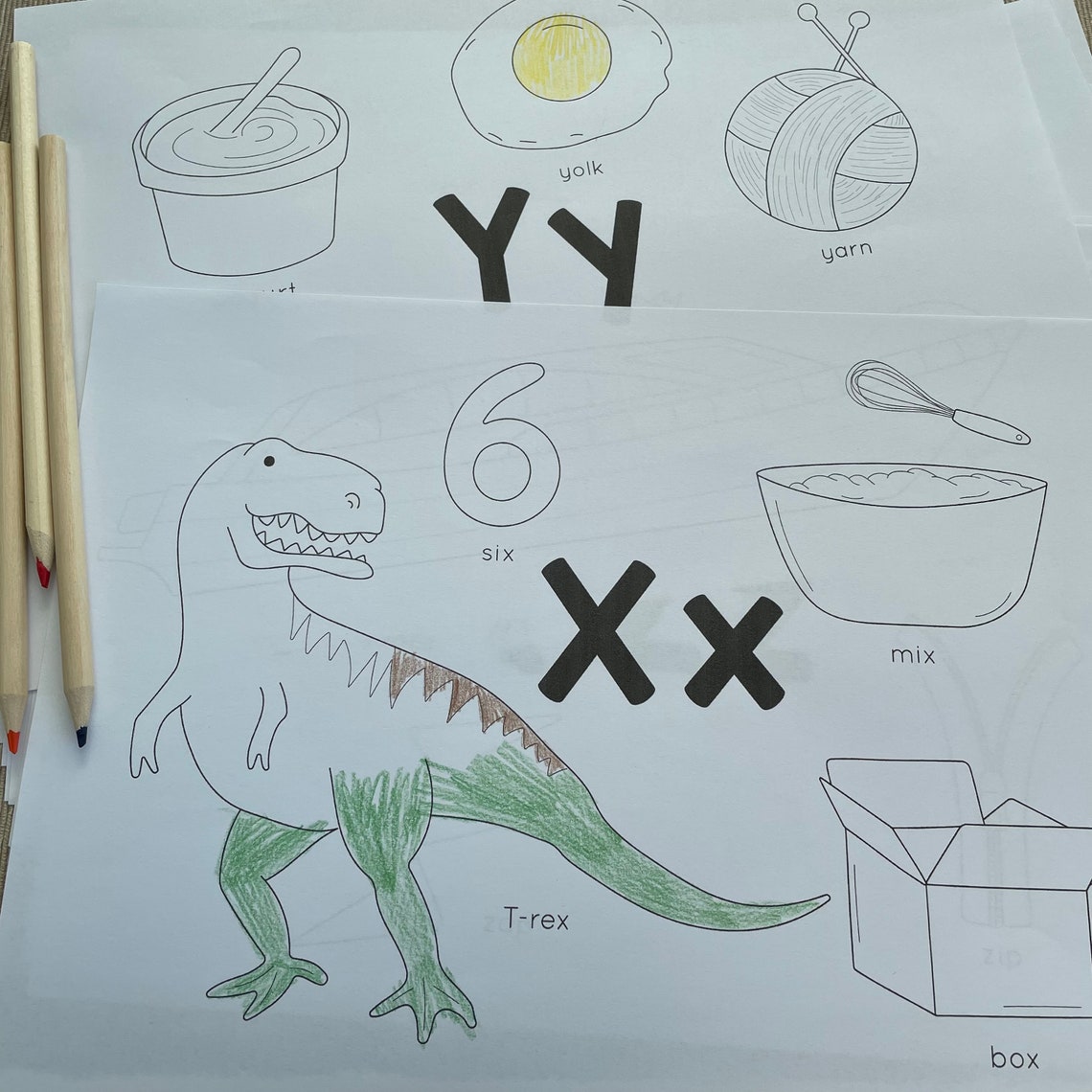 Alphabet Coloring Pages. Phonics Printable Worksheets. - Etsy