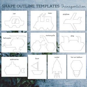 Transportation Pattern Blocks Templates. Preschool and Kindergarten ...