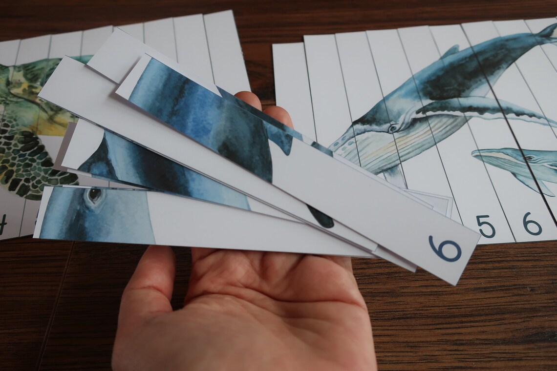 Ocean Animal Preschool Printable Number Sequence Puzzle 1-10. | Etsy