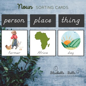 Noun Sorting Person, Place or Thing. Montessori Parts of Speech ...
