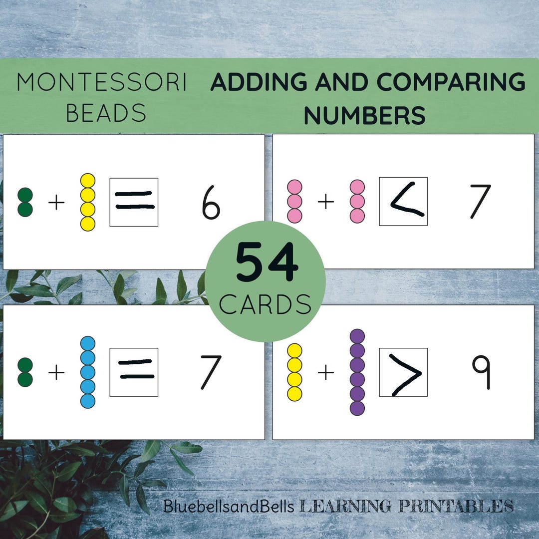 Montessori Bead Bars Comparing Numbers With Addition Equation. - Etsy