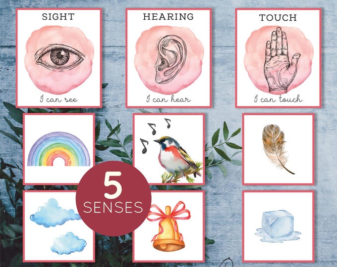 Printable 5 Senses Gift Tags for Birthday 5 Senses Tags for Anniversary ...