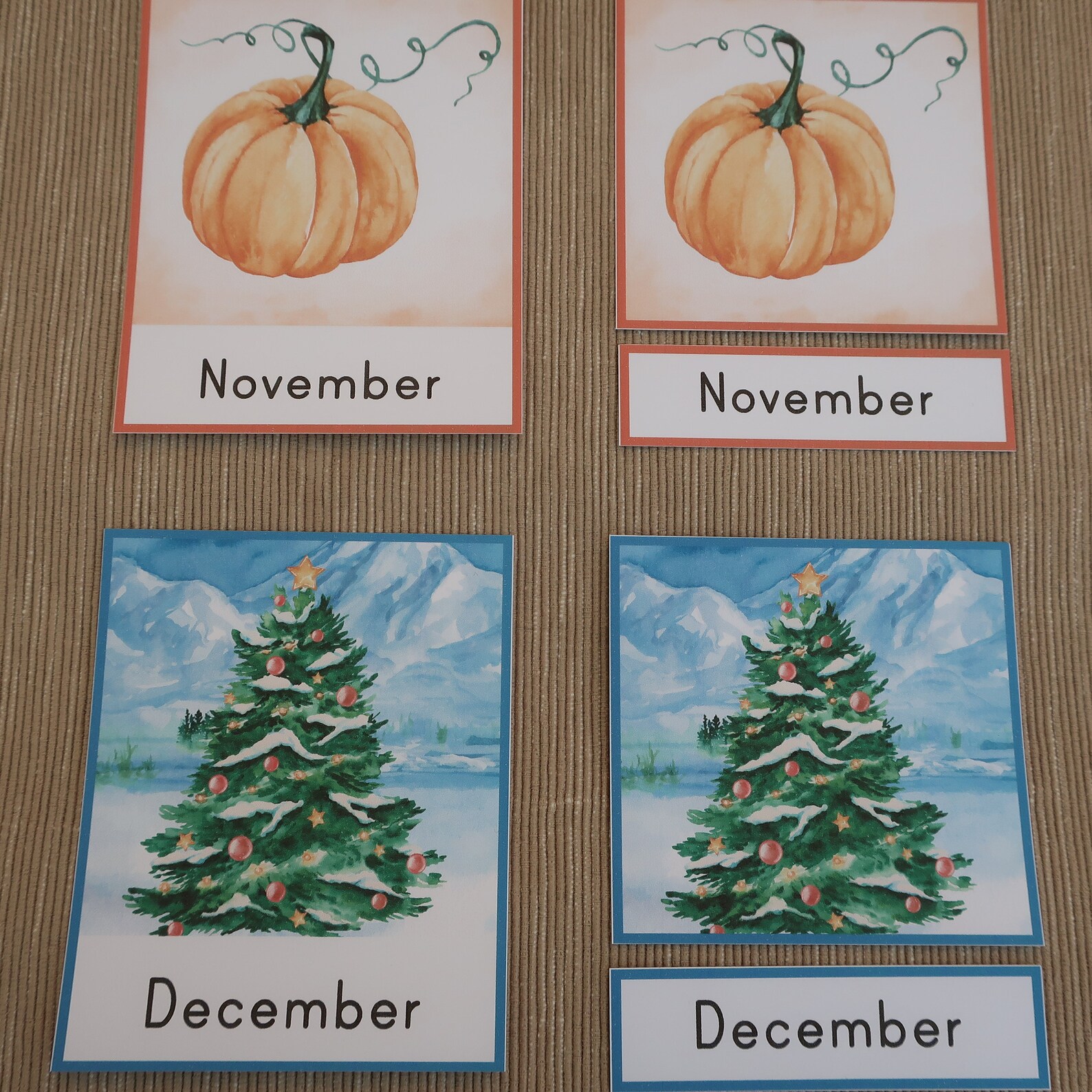Months of the Year Montessori Printable Three Part Cards. | Etsy