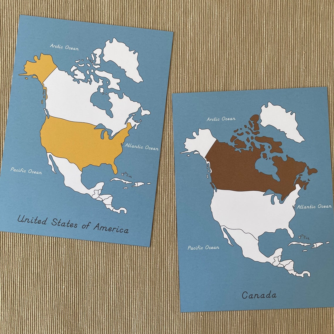 North America Montessori Maps and Country Cards. Geography Continent ...