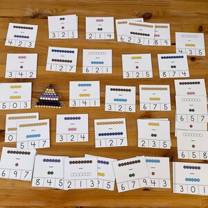 Montessori Bead Bar Subtraction Clip Cards. Kindergarten and 1st Grade ...