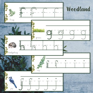 Alphabet Tracing Strips Woodland Lowercase. Handwriting Activity for ...