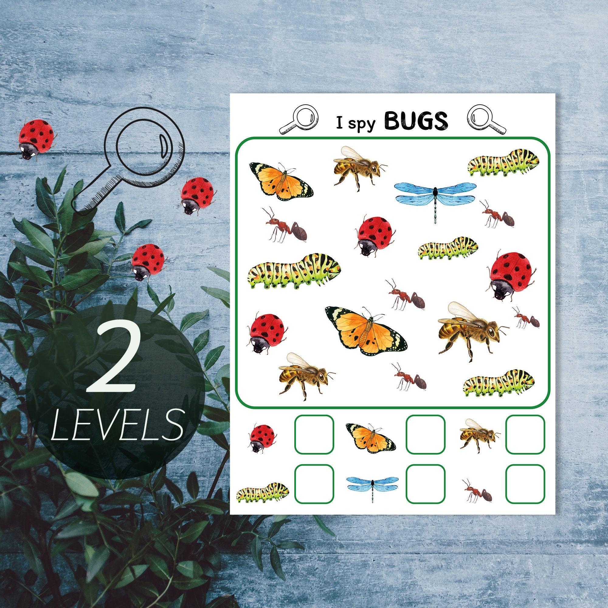 Printable I Spy Bugs. Insect Activity Preschool. Kindergarten - Etsy ...
