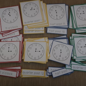 Telling Time Montessori Printable 3 Part Cards. - Etsy
