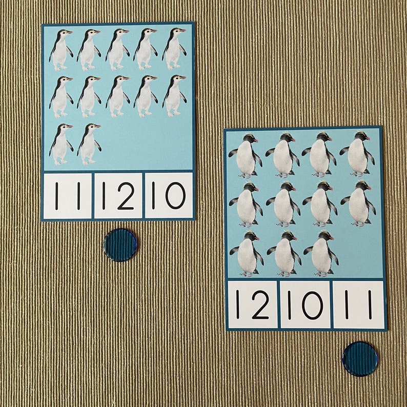 Penguin Preschool Printable Count and Clip Cards 1-12. Winter Math ...