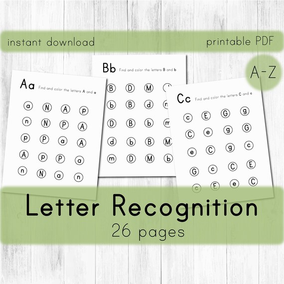 Letter recognition. Preschool alphabet printable. Find the | Etsy