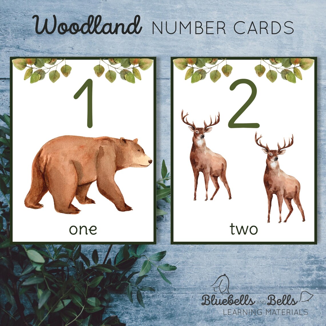 Woodland Animals Number Flashcards 1-10. Nature Counting Cards 1-10 ...