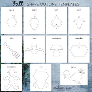 Fall Pattern Blocks Templates. Preschool and Kindergarten Printable ...