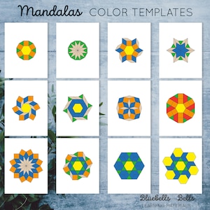Pattern Block Templates Mandalas. - Etsy