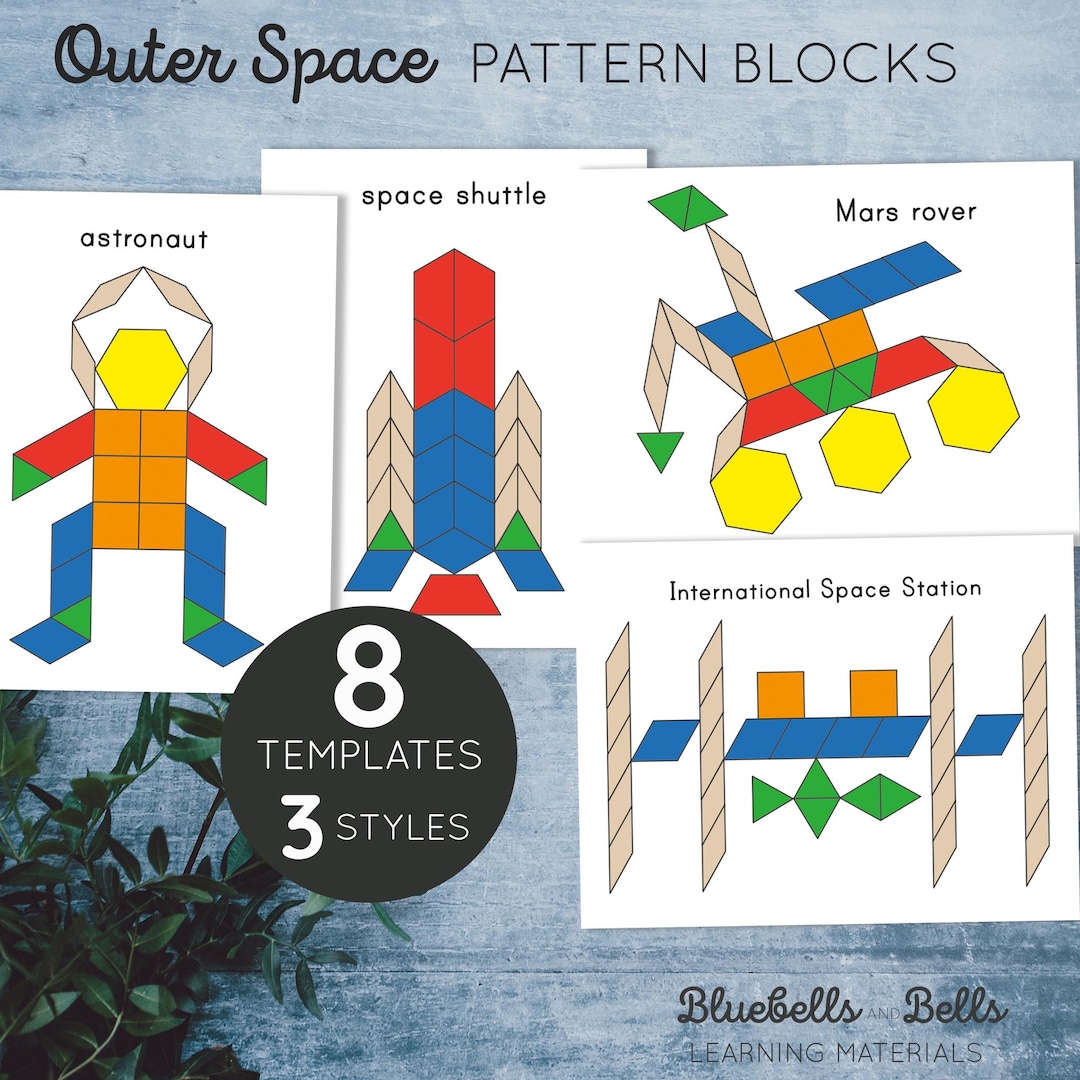 Outer Space Pattern Blocks Templates. Solar System Preschool and ...