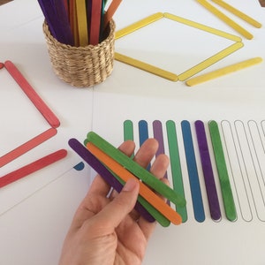 Craft Stick Patterns. Preschool Shape Matching Game. Montessori ...
