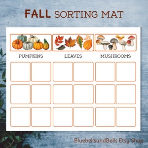 Fall Preschool Montessori Printable Category Sorting Activity. Toddler ...