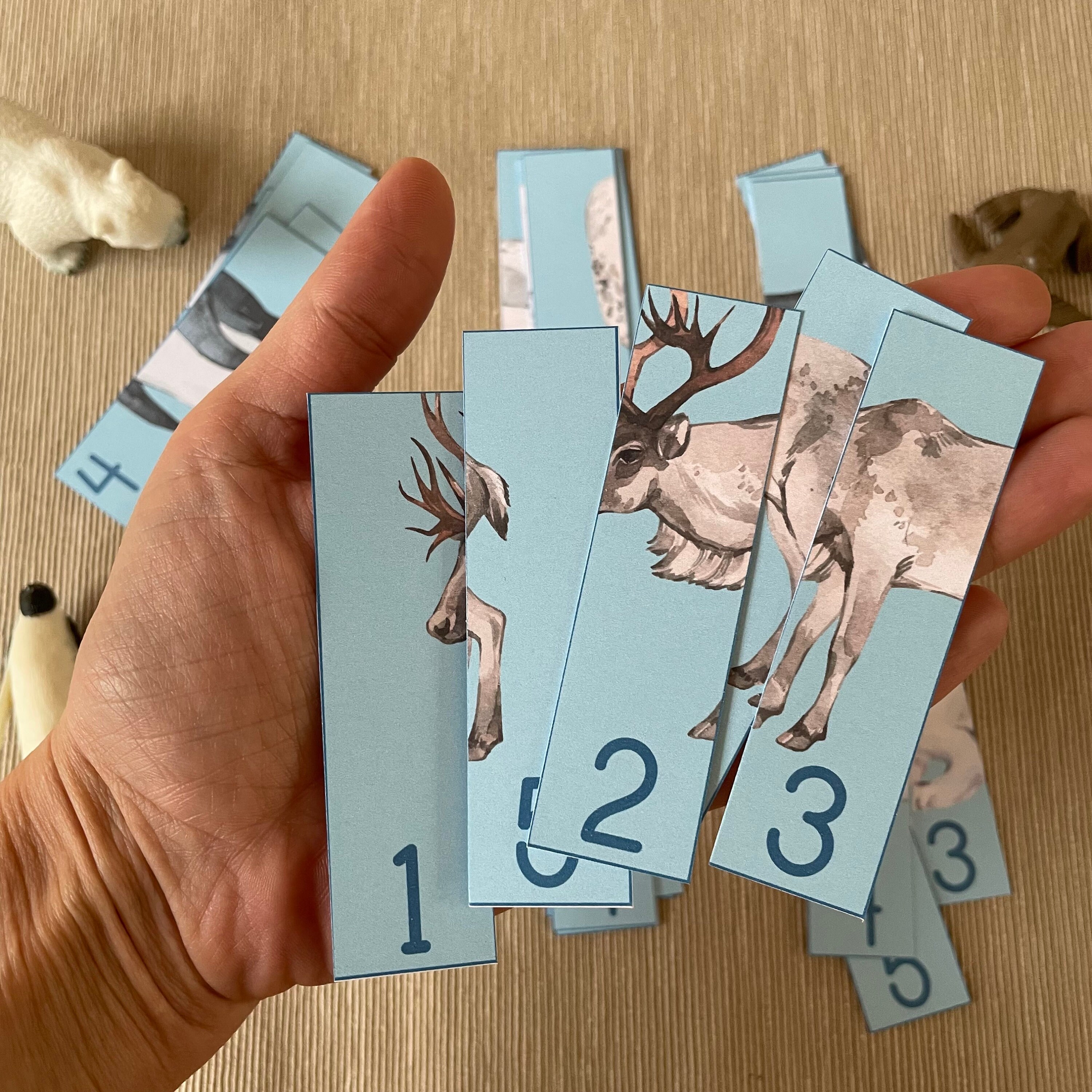 Toddler Arctic Animals Puzzle 1-5 Number. Penguin Printable Math ...