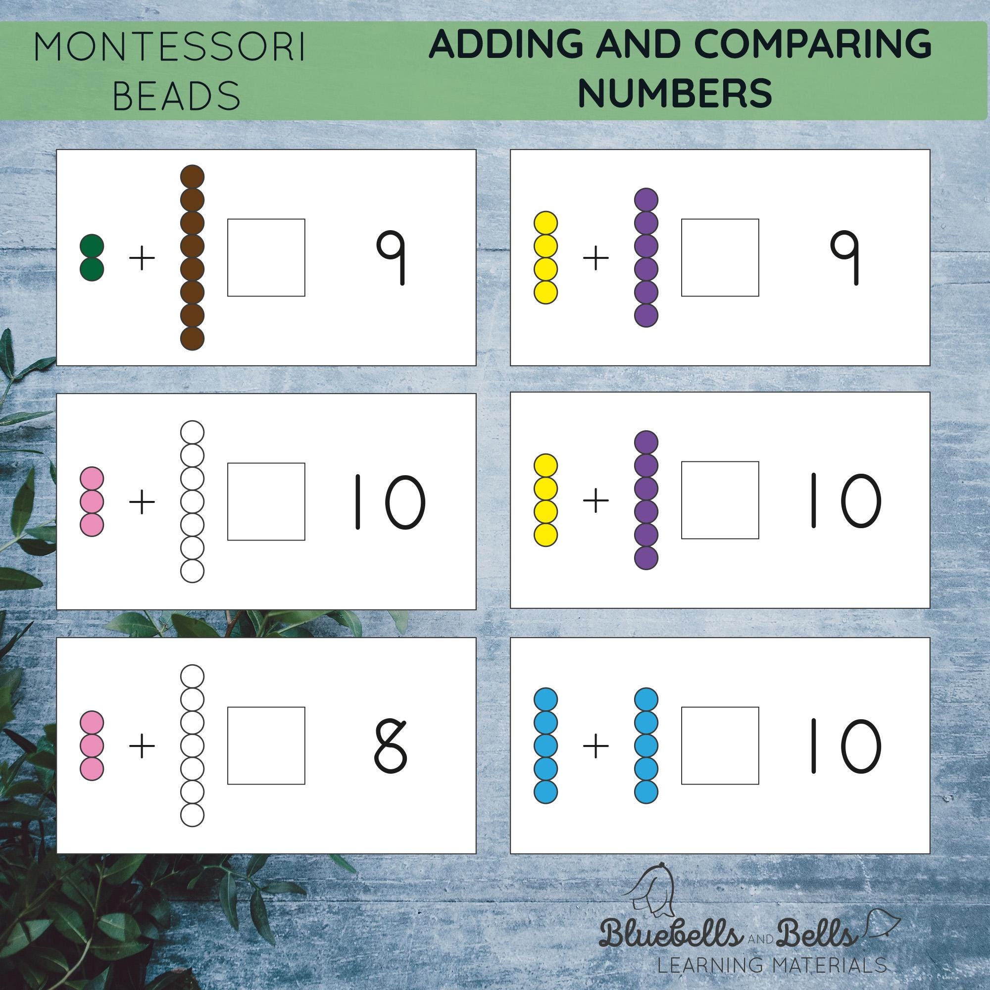 Montessori Bead Bars Comparing Numbers With Addition Equation. - Etsy