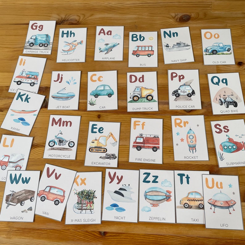 Transportation Alphabet Cards. Toddler Letter Printable. Preschool ...