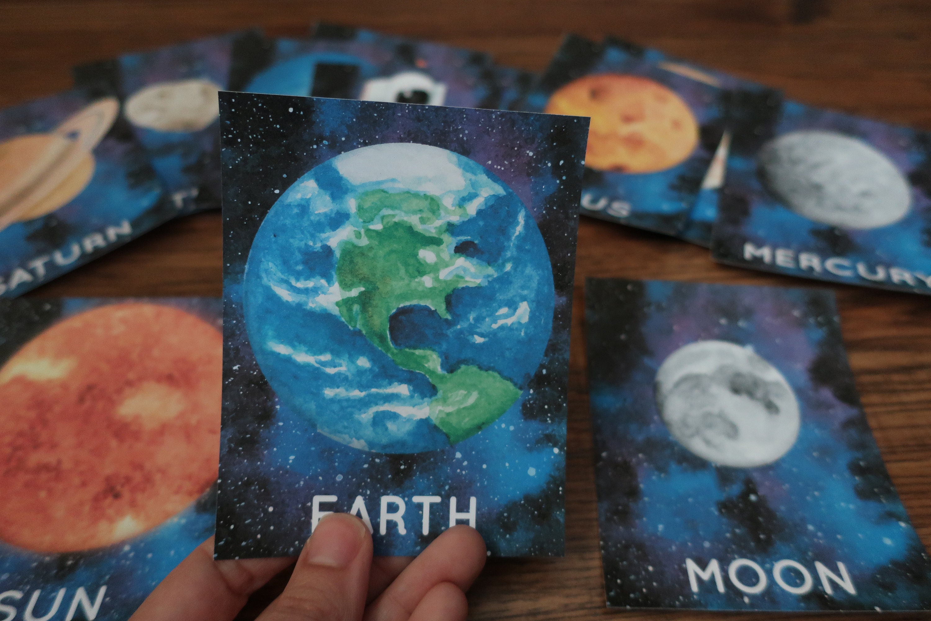 Solar System Printable Flashcards. Outer Space Cards Toddler. - Etsy