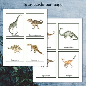 Dinosaur Cards and Poster. Toddler Watercolor Printable. Preschool ...